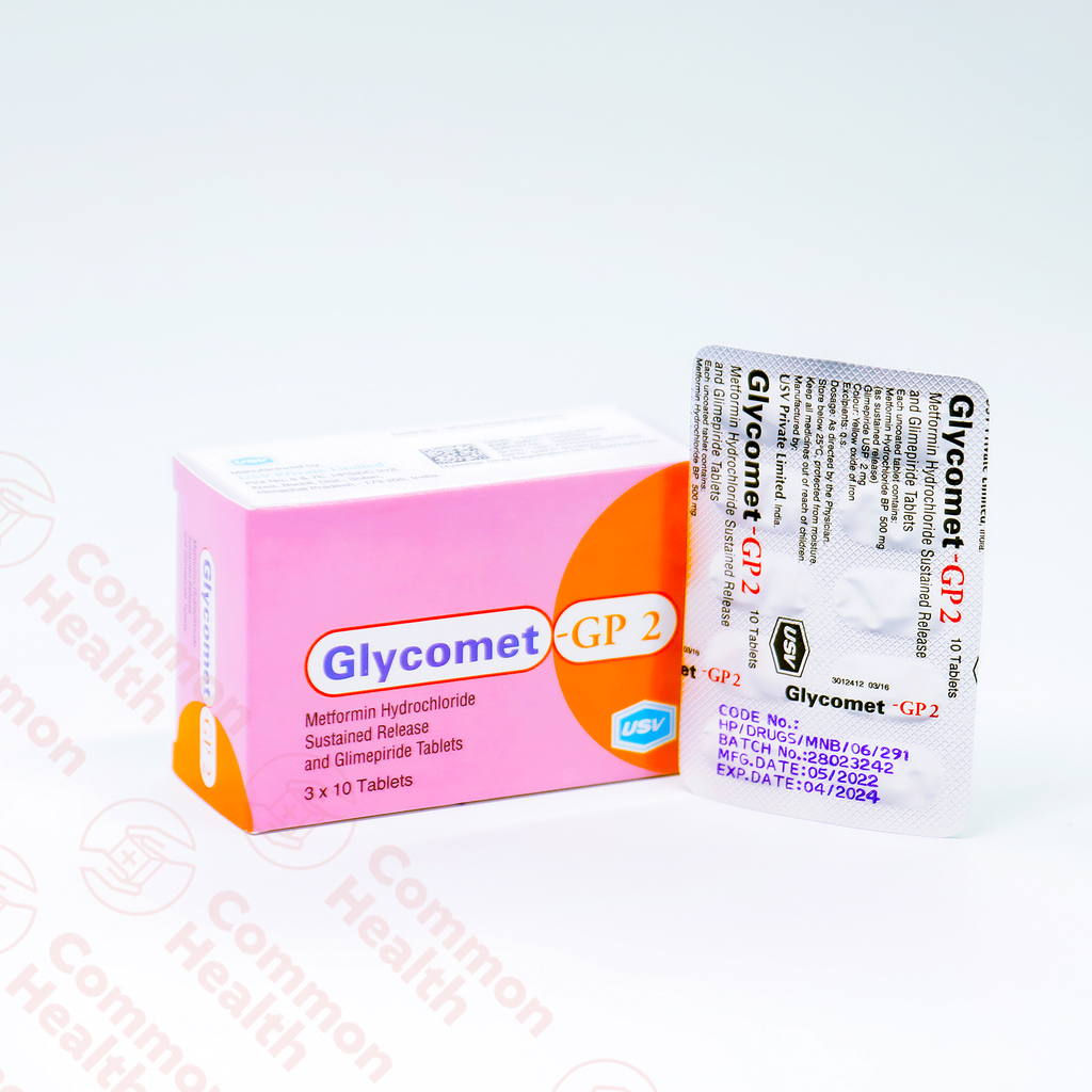 Glycomet-GP 2 (10 tablets) – Common Health Myanmar