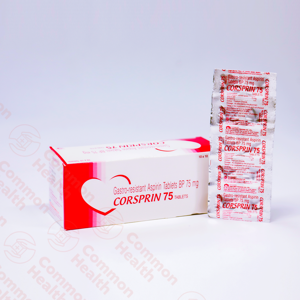 Corsprin 75 (10 tablets) – Common Health Myanmar