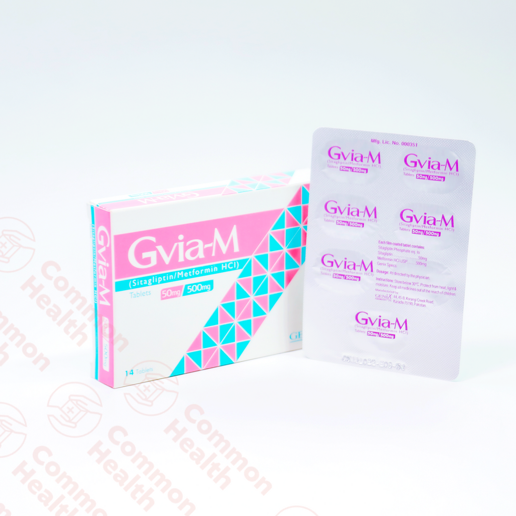 Gvia M 50/500 (7 tablets) – Common Health Myanmar